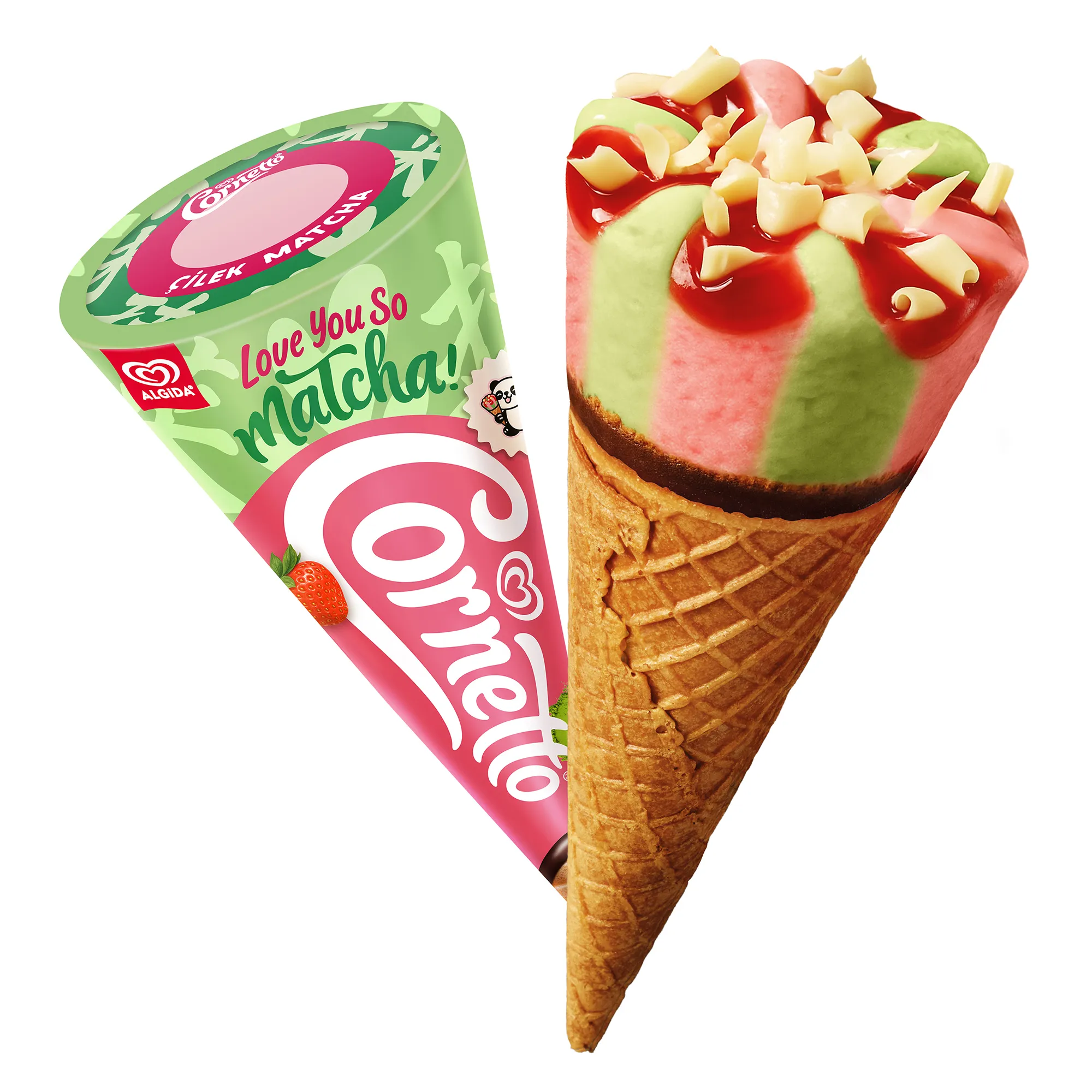 Cornetto Çilek Matcha
