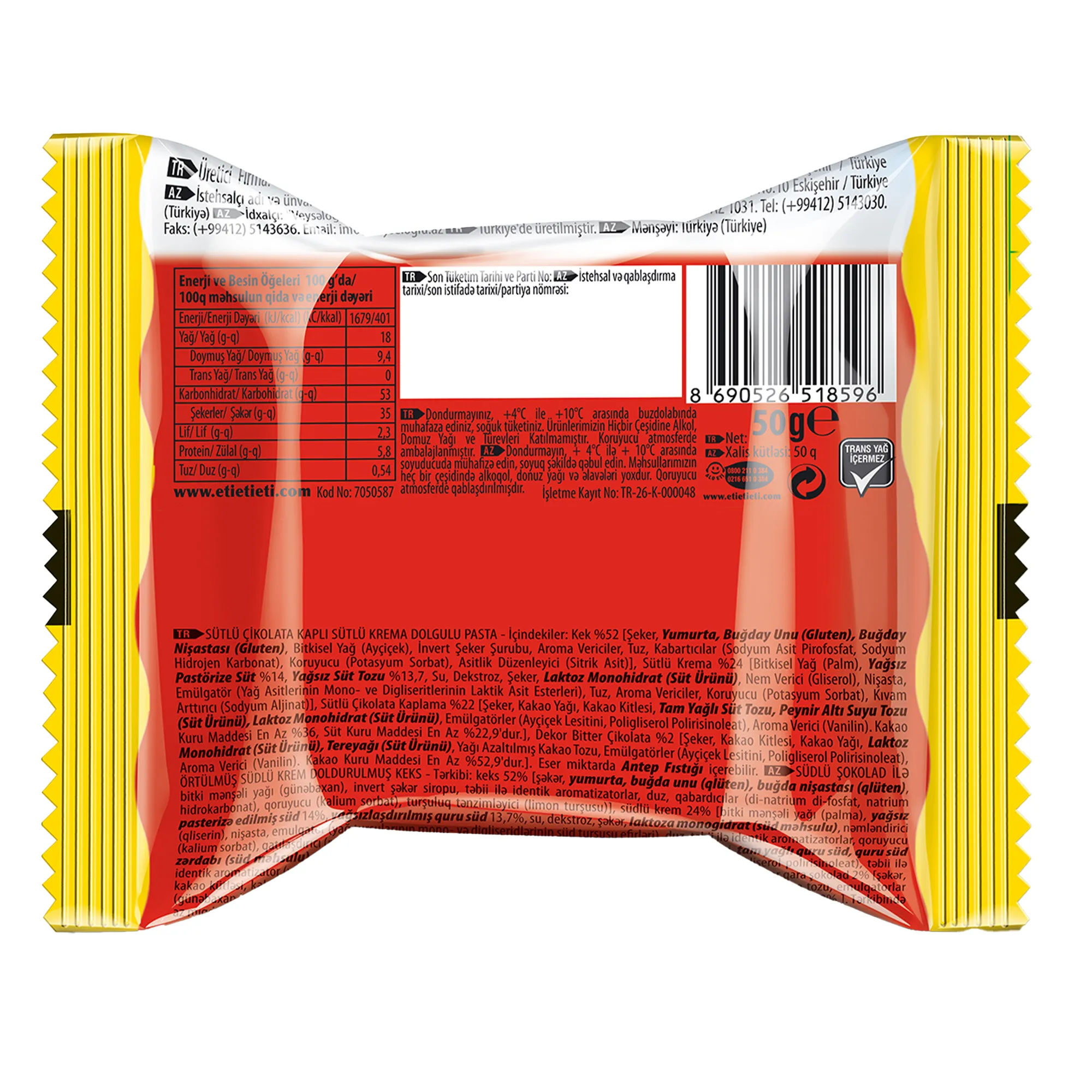 Eti Petito Sosbom Sütlü Kremalı Pasta