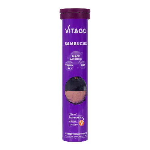 Vitago Sambucus VitC+VitD+Çinko 20'li Efervesan Tablet